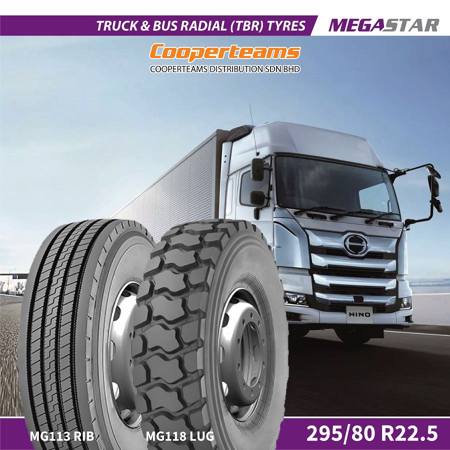 Megastar 295/80R22.5 TBR Tyre Supplier|COOPERTEAMS Malaysia
